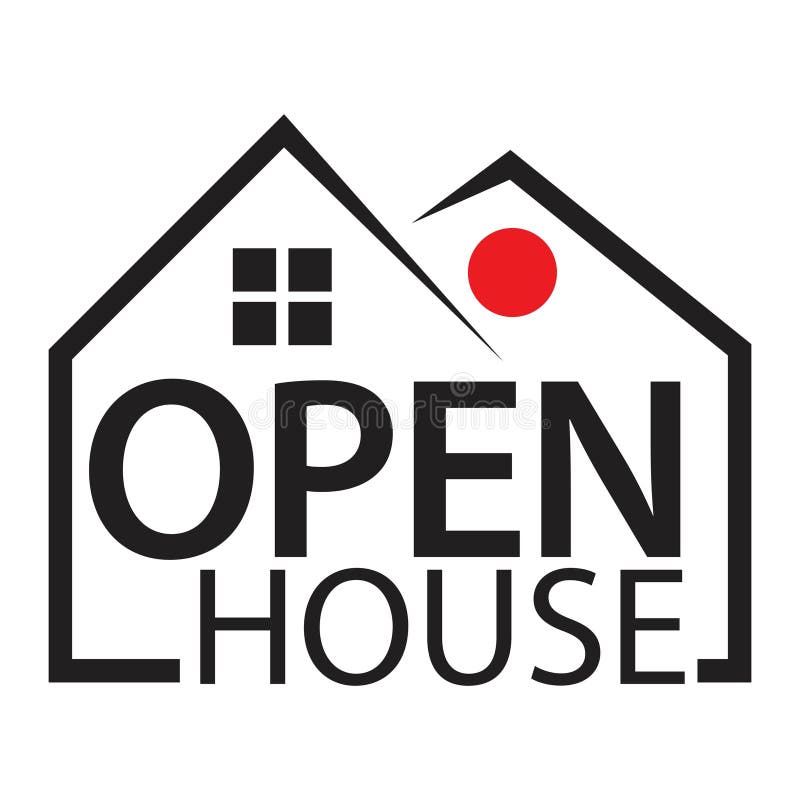 Open House with Open Door Stock Icon, Flat Design Stock Vector ...
