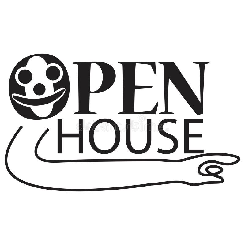 Open House with Open Door Stock Icon, Flat Design Stock Vector ...