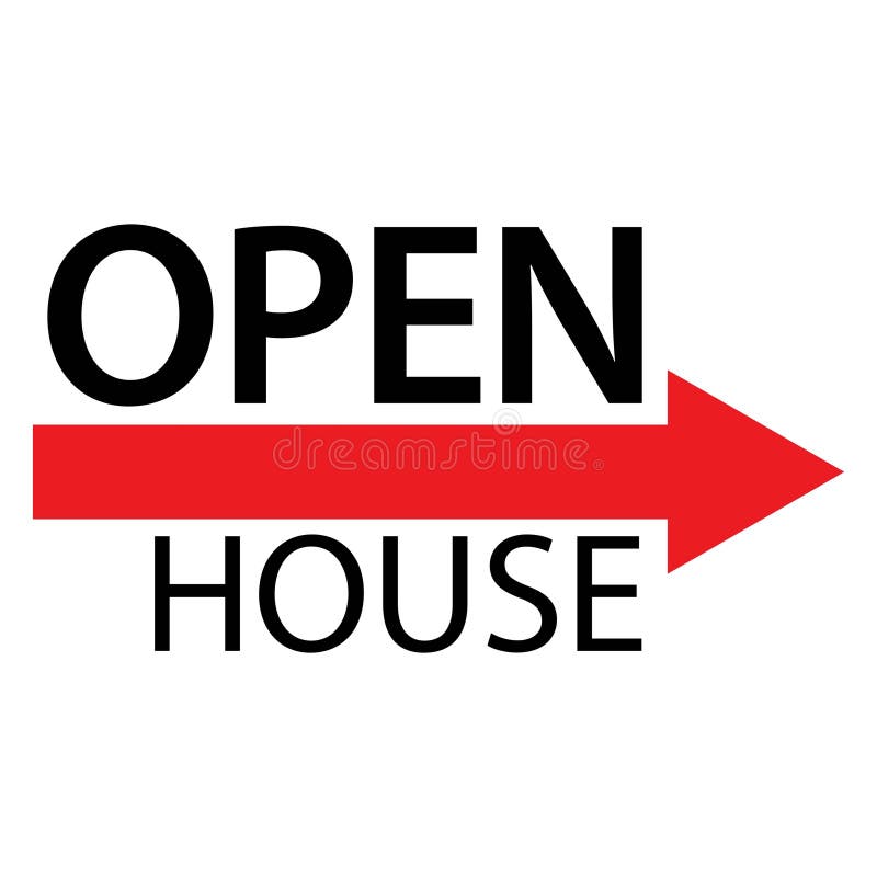 Open House with Open Door Stock Icon, Flat Design Stock Vector ...