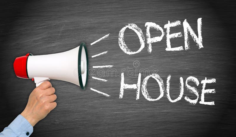 Open House Sign in Front of a Home Stock Image - Image of residence ...