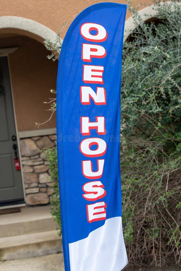 Open House Sign banner stock photo. Image of house, message - 140243112