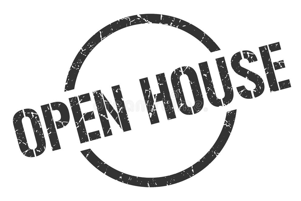 Open house stamp stock vector. Illustration of stencil - 136876762