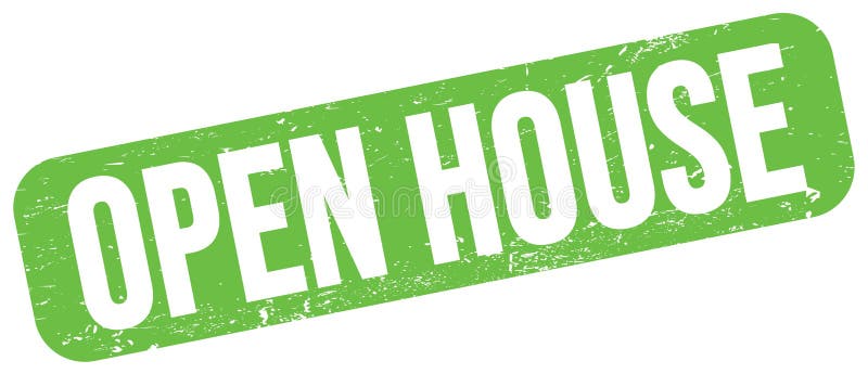 OPEN HOUSE Text on Green Grungy Stamp Sign Stock Illustration ...