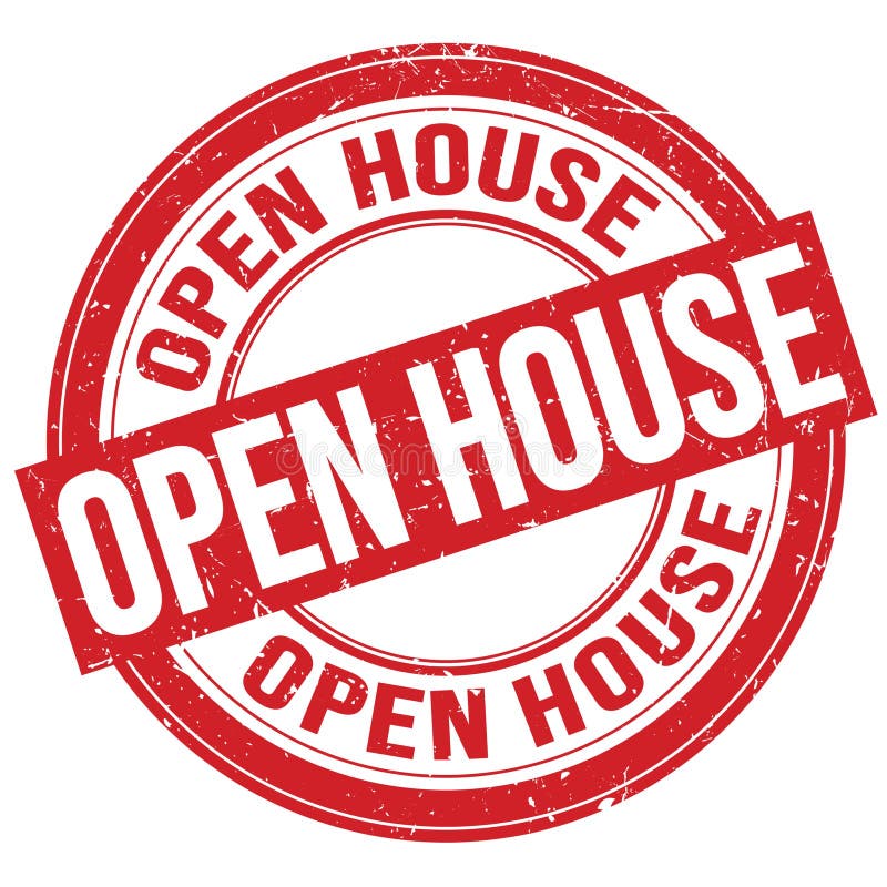 OPEN HOUSE Text Written on Red Round Stamp Sign Stock Illustration ...