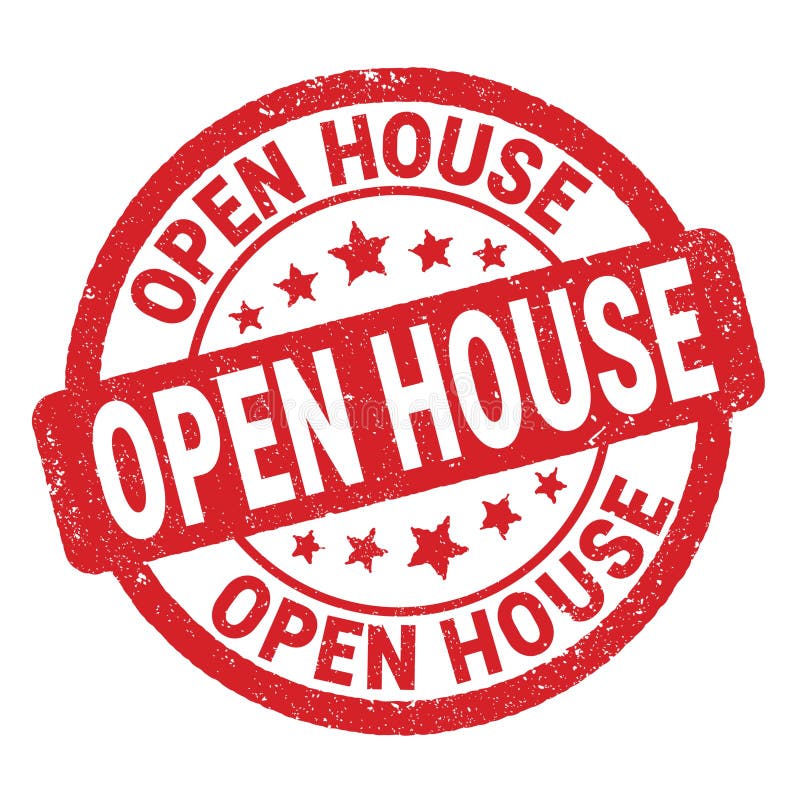 OPEN HOUSE Text Written on Red Round Stamp Sign Stock Illustration ...