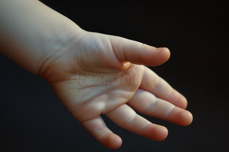Open Human Hand on Dark Background Stock Photo - Image of fingers, high ...