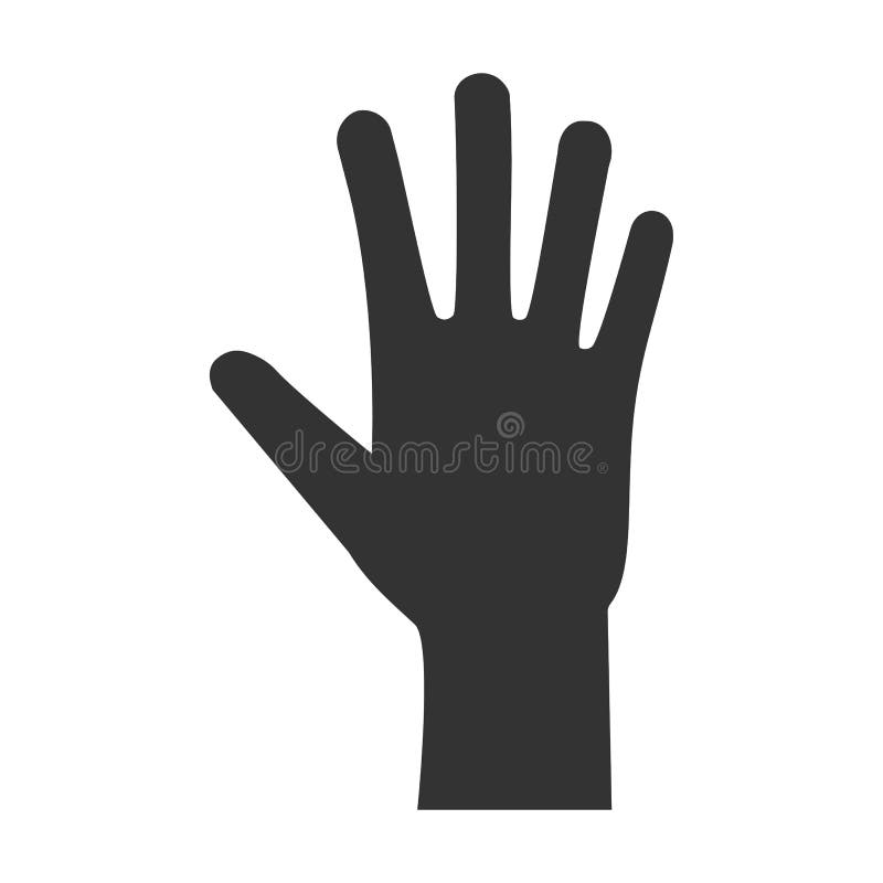 Open Palm Hand Flat Icon Isolated On White Stock Vector - Illustration ...