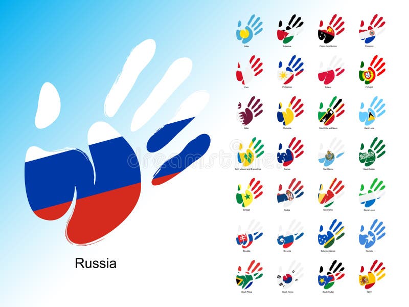 Open Human Handprint with National Flag Inside Stock Vector ...