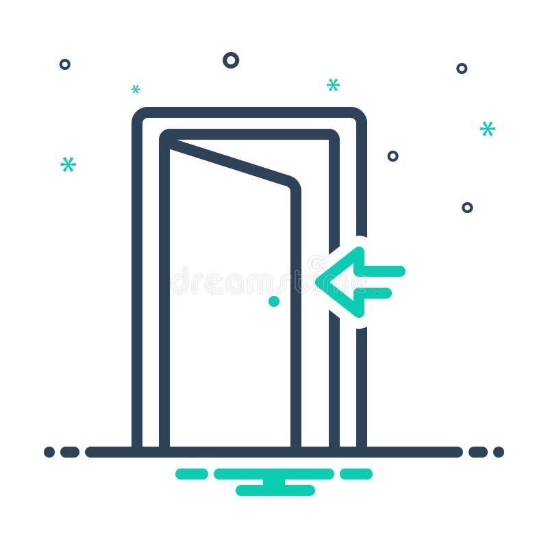Mix Icon for Open, Door and Exit Stock Vector - Illustration of exit ...