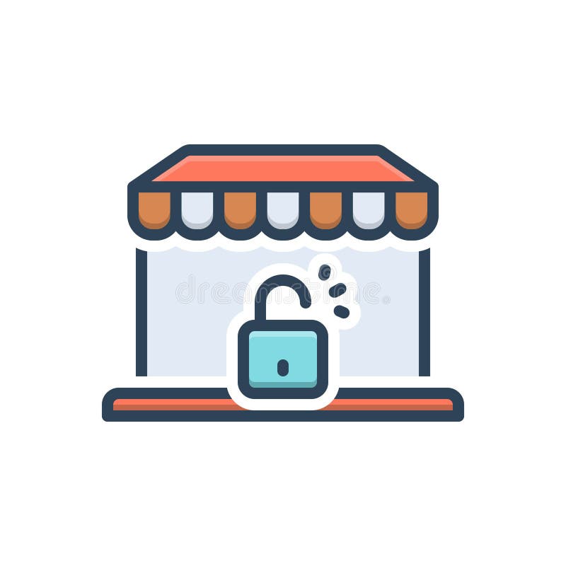 Color Illustration Icon for Open, Unlock and Store Stock Illustration ...