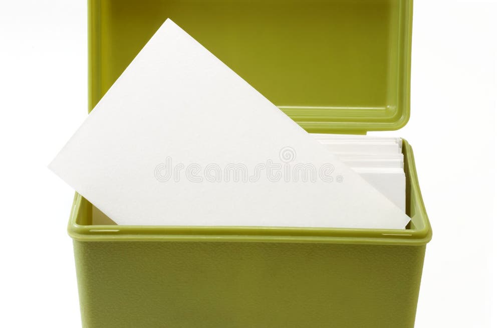 Open index card file box 2 stock photo. Image of plastic - 2111598