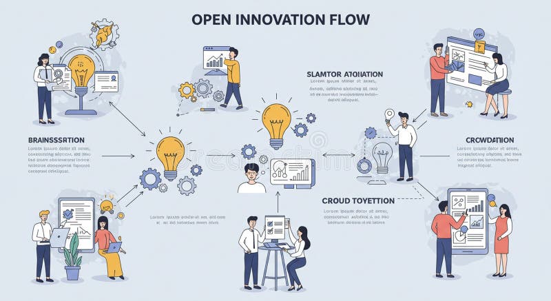 Open Innovation Flow Diagram Illustrates a Process Involving Multiple ...