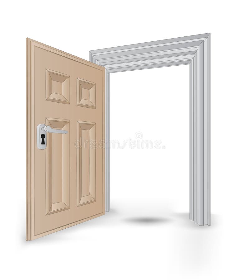 Open Isolated Doorway Frame Vector Stock Vector - Illustration of ...