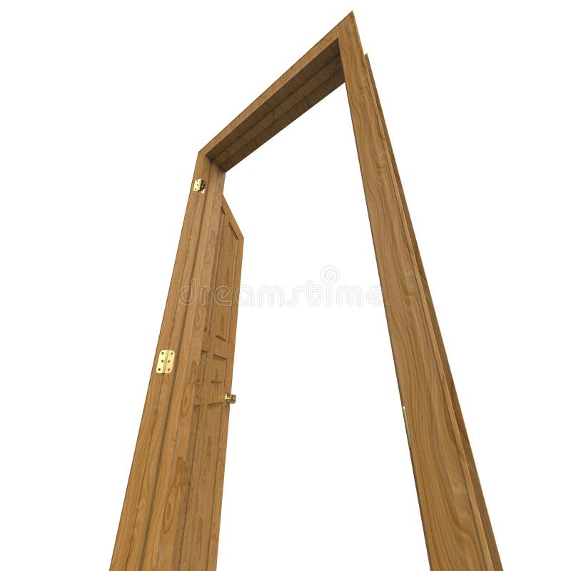 Open Isolated Door Closed 3d Illustration Rendering Stock Illustration ...