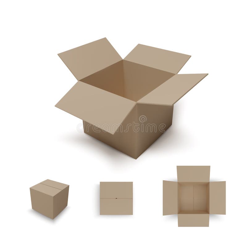 Carton Box Top View Vector . Stock Vector - Illustration of container ...