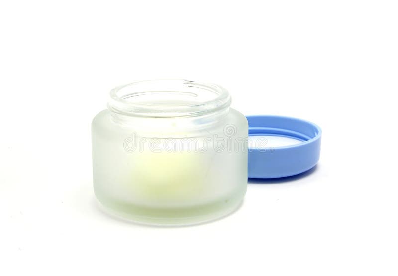 Open jar with lid stock photo. Image of isolated, blue - 7596924