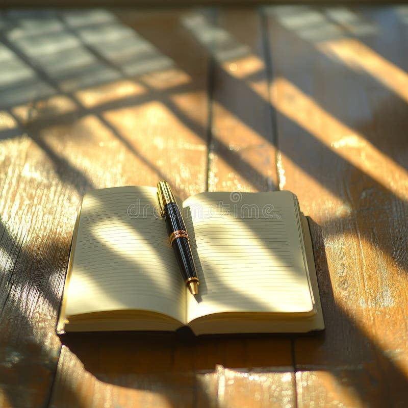 An Open Journal Filled with Handwritten Notes Has a Vintage Fountain ...