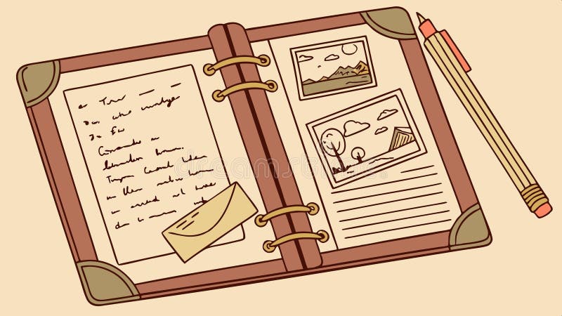 Open Journal with Pen, Writing and Personal Reflection Vector Design ...