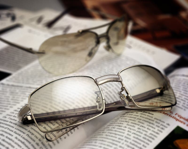 Open journals with glasses stock image. Image of open - 21757221