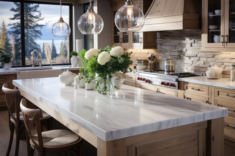 Open Kitchen: Complete with White Countertops and Luxurious Design ...