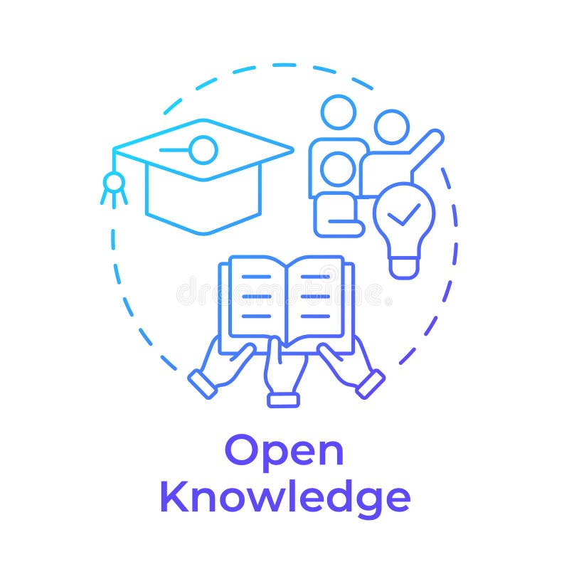 Open Knowledge Blue Gradient Concept Icon Stock Vector - Illustration ...