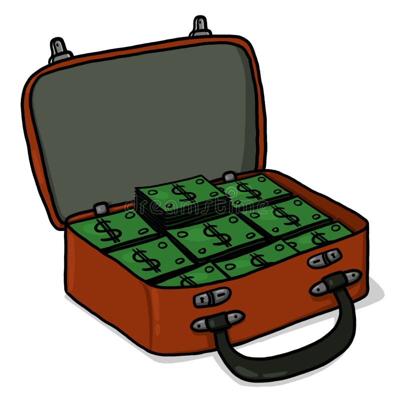 Open koffer met geld stock illustratie. Illustration of rijkdom - 69257452