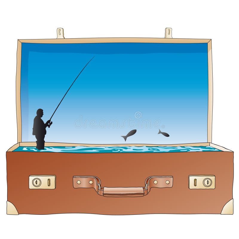 Open koffer (vector) vector illustratie. Illustration of expeditie ...