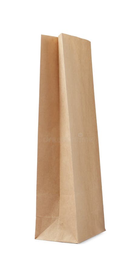 Open Kraft Paper Bag Isolated on White Stock Photo - Image of ecology ...