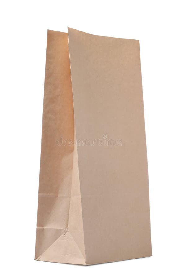 Open Kraft Paper Bag Isolated on White Stock Photo - Image of sale ...