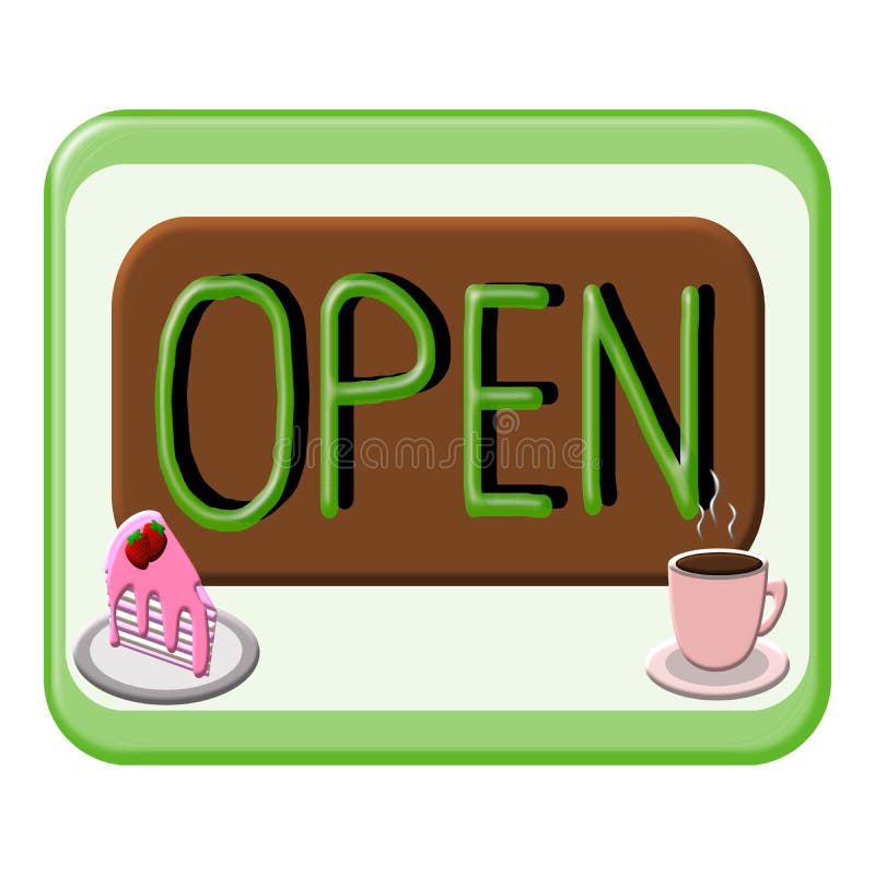 Open Label, Coffee Shop stock illustration. Illustration of creative ...