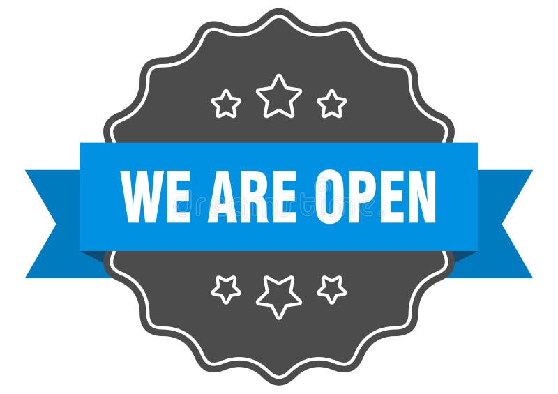 We are Open Label. we are Open Isolated Seal. Sticker. Sign Stock ...