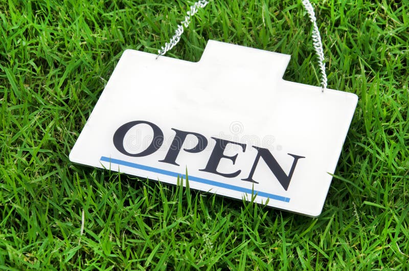 Open sign on wooden door stock photo. Image of open, welcome - 49487482