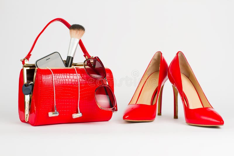 Open lady handbag. stock image. Image of female, palette - 54753637