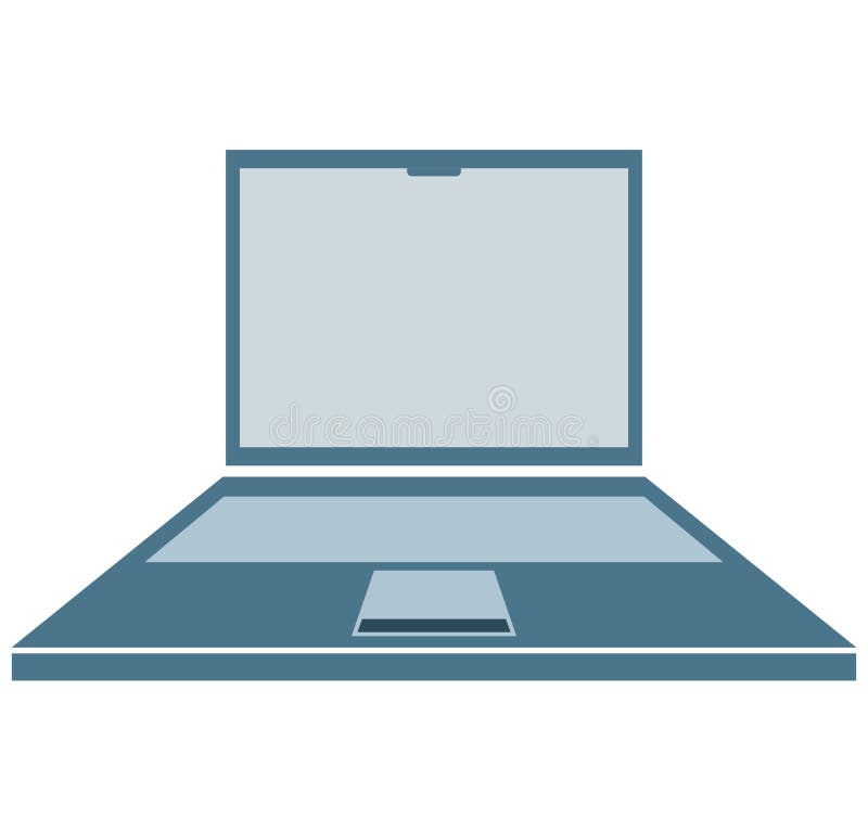Open Laptop with a Blank Screen, Viewed from the Front. Simple, Modern ...