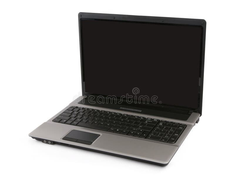 Open Laptop with White Screen Stock Photo - Image of white, background ...