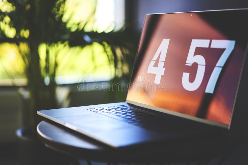 Open Laptop Computer with Beautiful Reflections on Screen, Modern ...