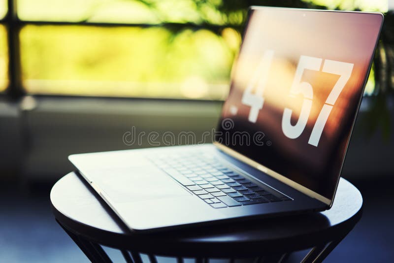 Open Laptop Computer with Beautiful Reflections on Screen, Modern ...