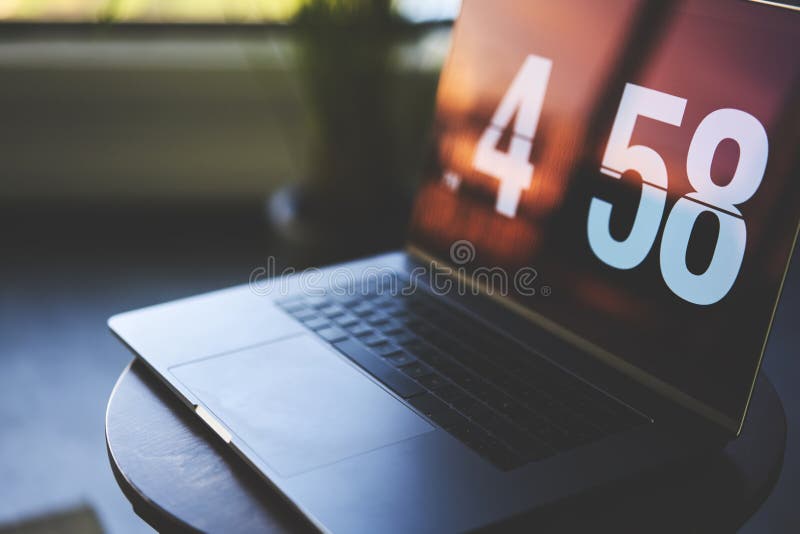 Open Laptop Computer with Beautiful Reflections on Screen, Modern ...