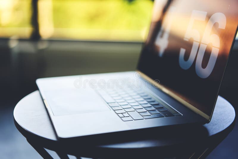 Open Laptop Computer with Beautiful Reflections on Screen, Modern ...