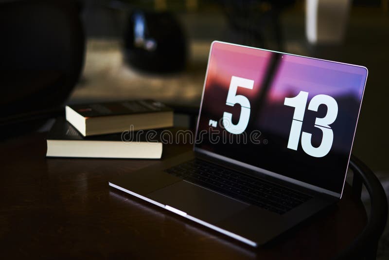 Open Laptop Computer with Beautiful Reflections on Screen, Modern ...