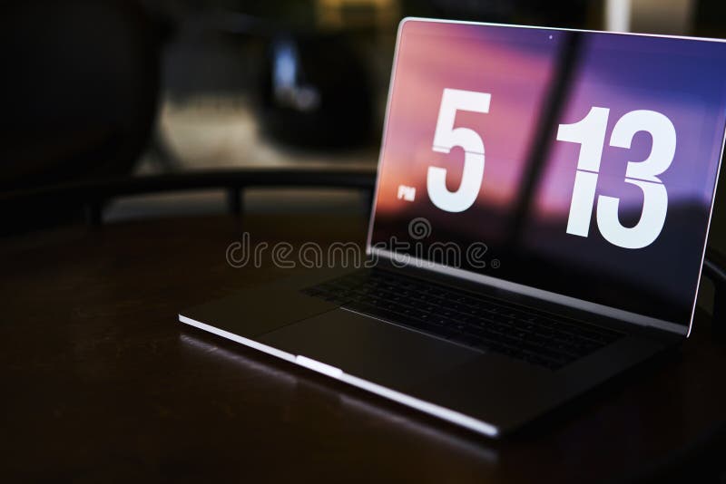 Open Laptop Computer with Beautiful Reflections on Screen, Modern ...