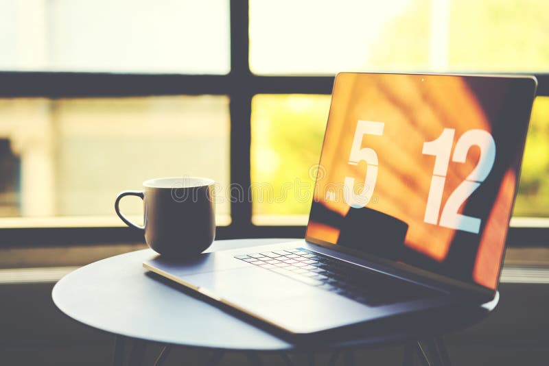 Open Laptop Computer with Beautiful Reflections on Screen, Modern ...