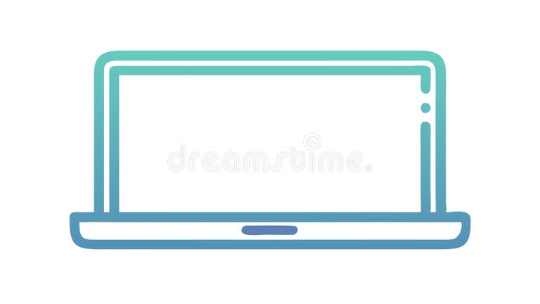 Open Laptop Computer Device Icon Vector Illustration in Flat Style ...