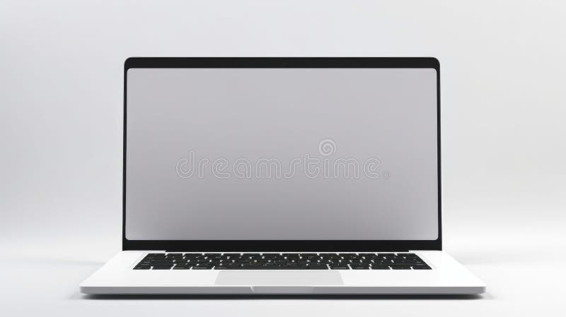 An Open Laptop Computer Sitting on a White Surface, Laptop Screen ...