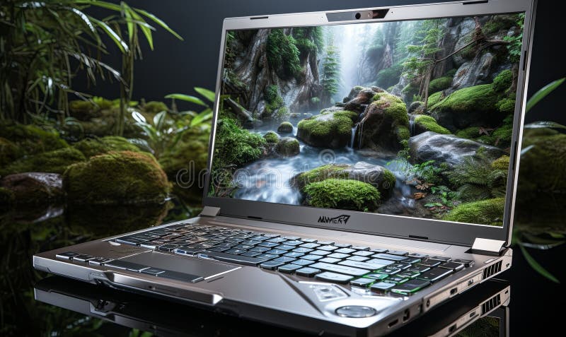 Open Laptop Computer on Table Stock Image - Image of device, open ...