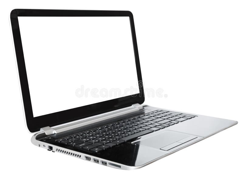Open Laptop with Cut Out Screen Isolated Stock Photo - Image of ...