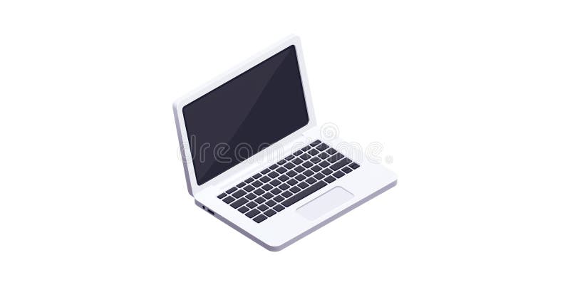 Open Laptop. Digital Technology and Remote Work Concept Isolated on ...