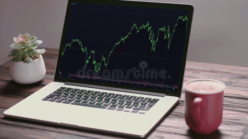 Open Laptop with a Graph on the Screen. Stock Video - Video of analysis ...