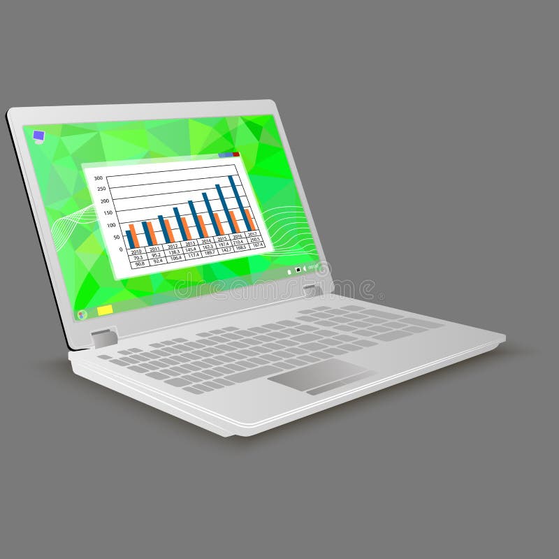 Open Laptop Graph Screen Stock Illustrations – 341 Open Laptop Graph ...