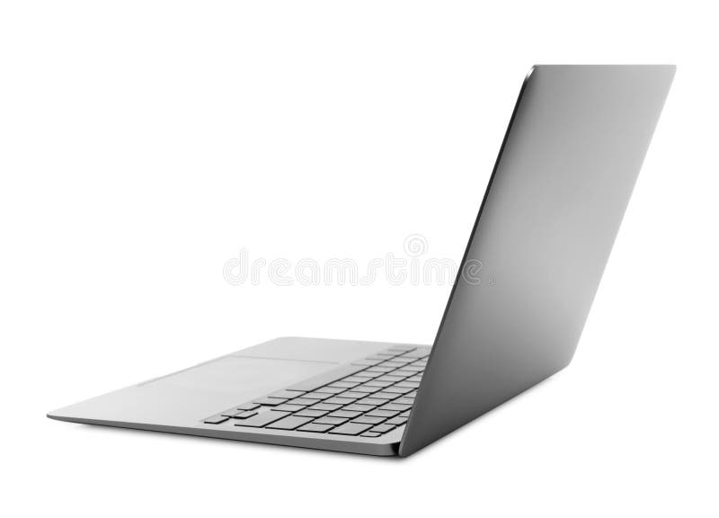 Open Laptop Isolated on White. Modern Technology Stock Photo - Image of ...